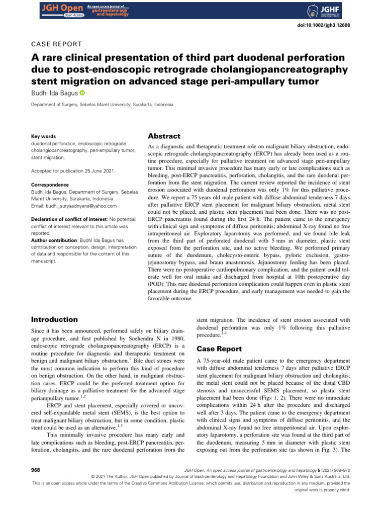 9.34 A Rare Clinical Presentation of Third Part Duodenal Perforation ...