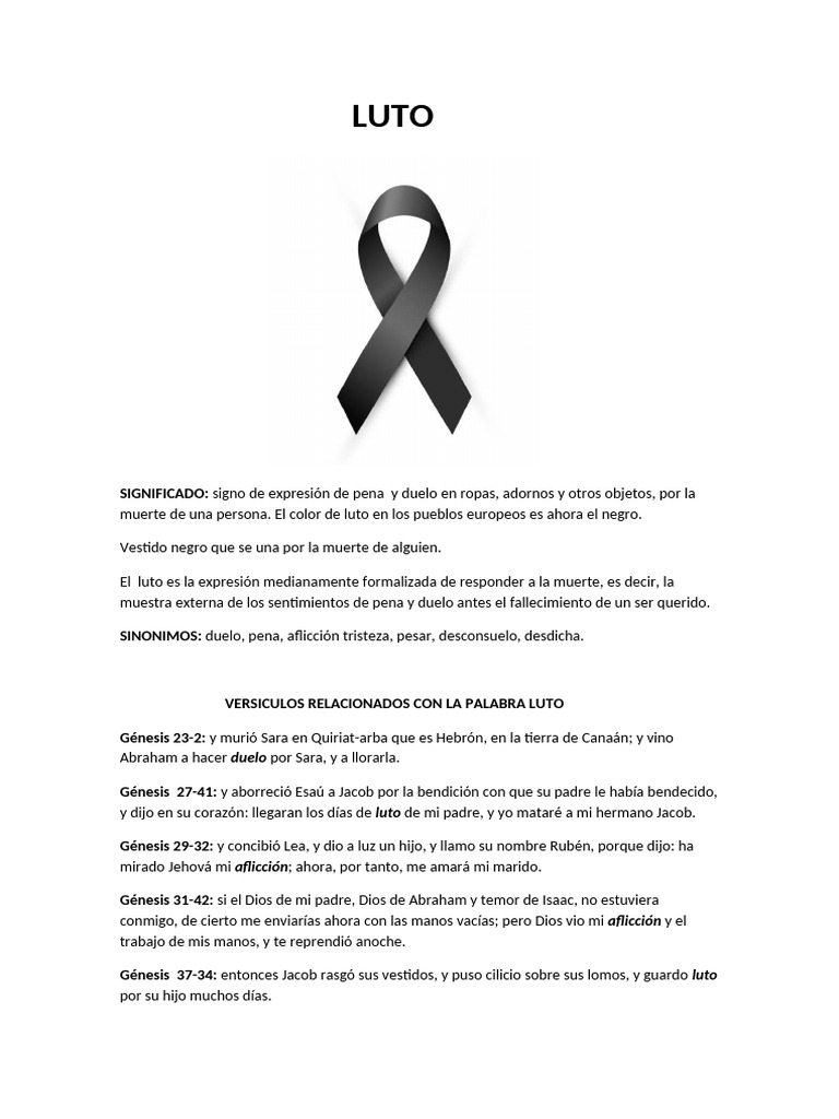 Significado y Versículos sobre Luto | PDF | Jacob | Libros de la Biblia hebrea