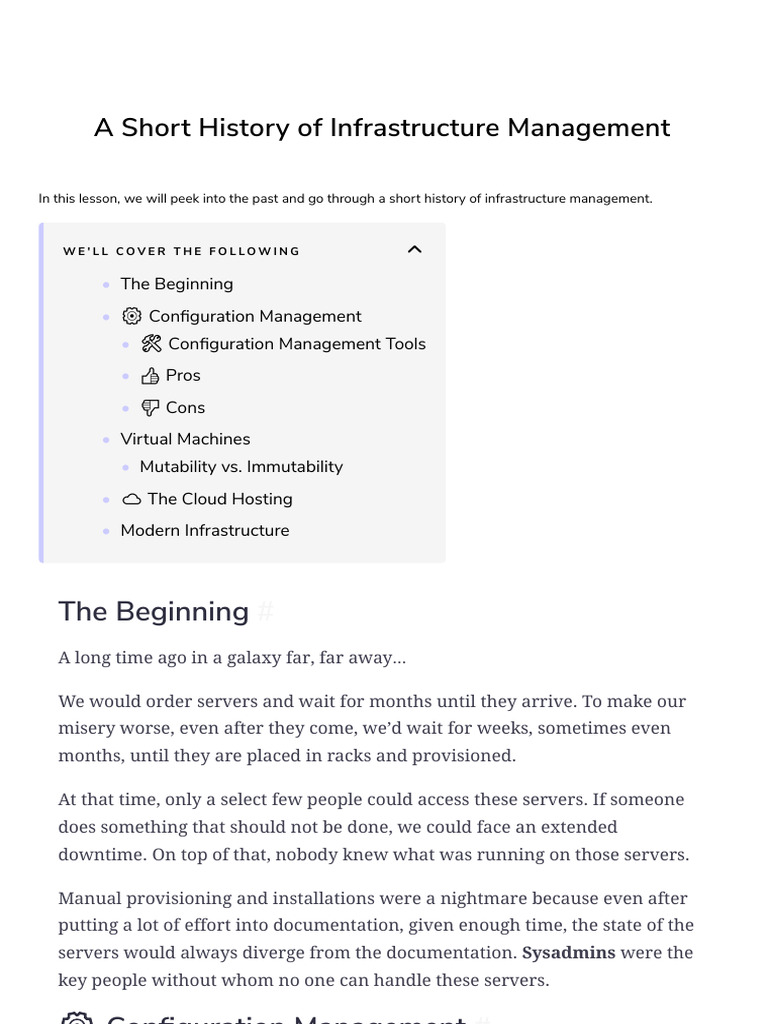 History of Infrastructure Management | PDF | Virtual Machine | Cloud ...