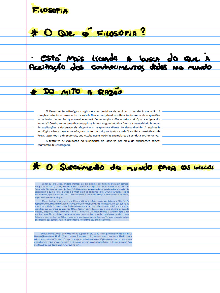 Resumo de Filosofia - Anotado | PDF