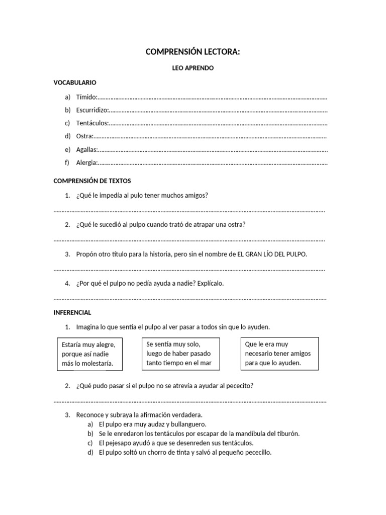 Comprensión Lectora | PDF | Hogar y jardín