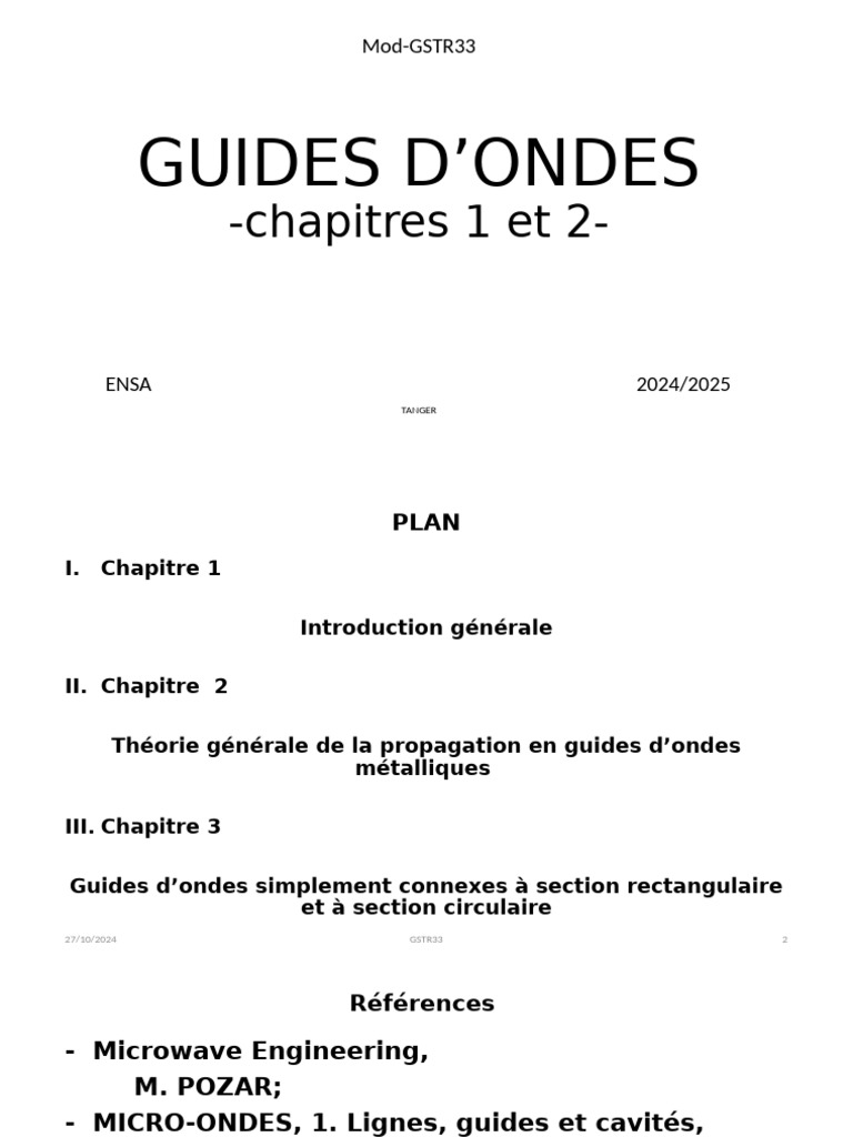 Théorie des guides d'ondes métalliques | PDF | Vagues | Onde radio