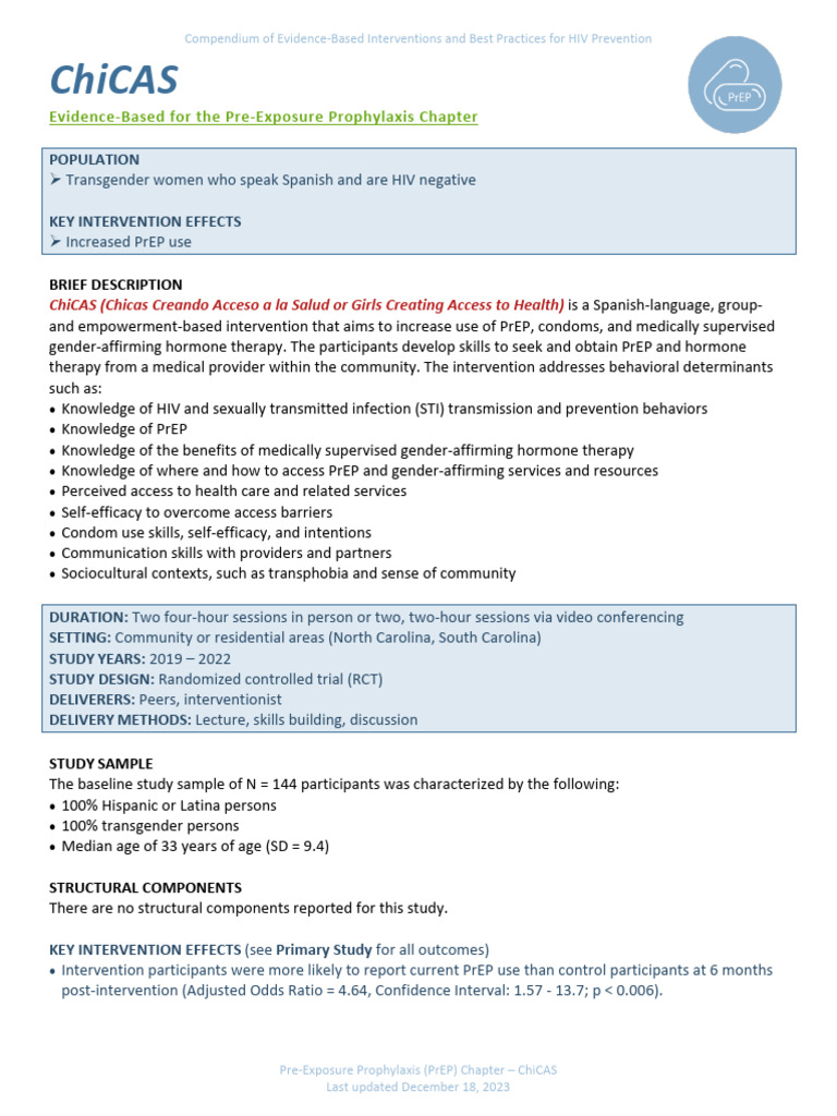 ChiCAS_PrEP_EBI | PDF | Safe Sex | Human Reproduction