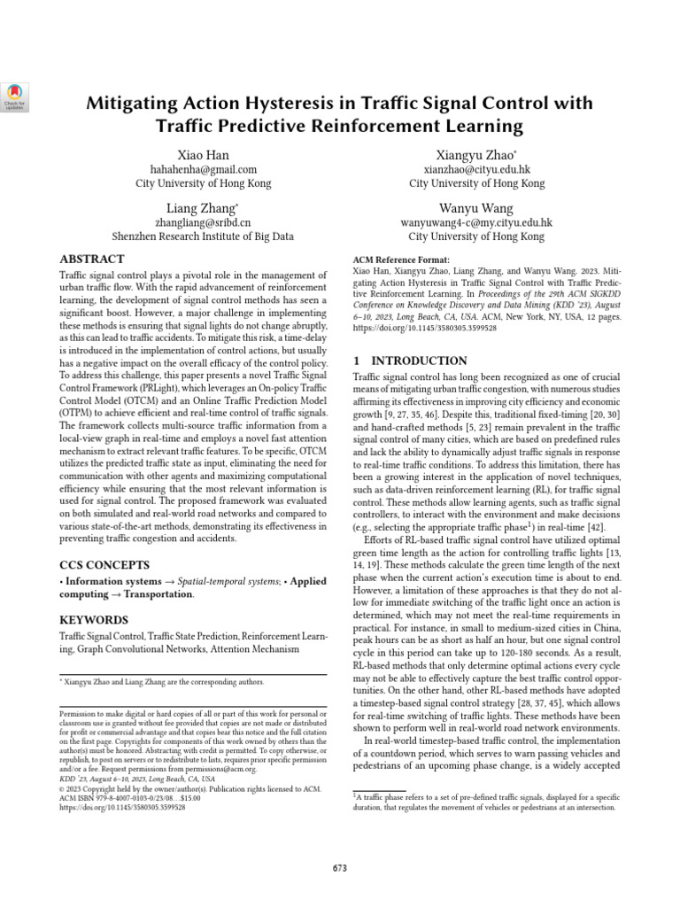 Mitigating Action Hysteresis in Traffic Signal Control With Traffic Predictive Reinforcement ...