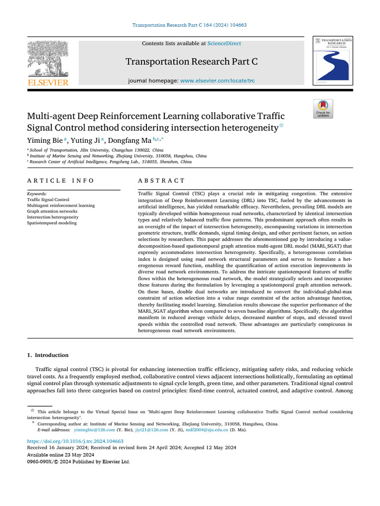 Transportation Research Part C: Yiming Bie, Yuting Ji, Dongfang Ma ...