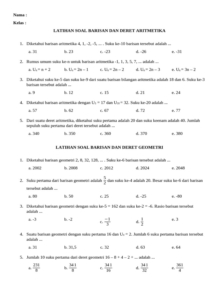 Latihan Soal Aritmetika & Geometri | PDF | Metode & Bahan Ajar