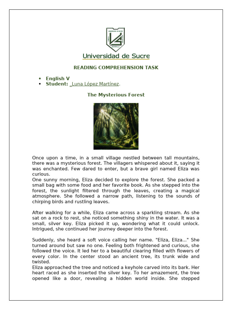 READING COMPREHENSION TASK | PDF