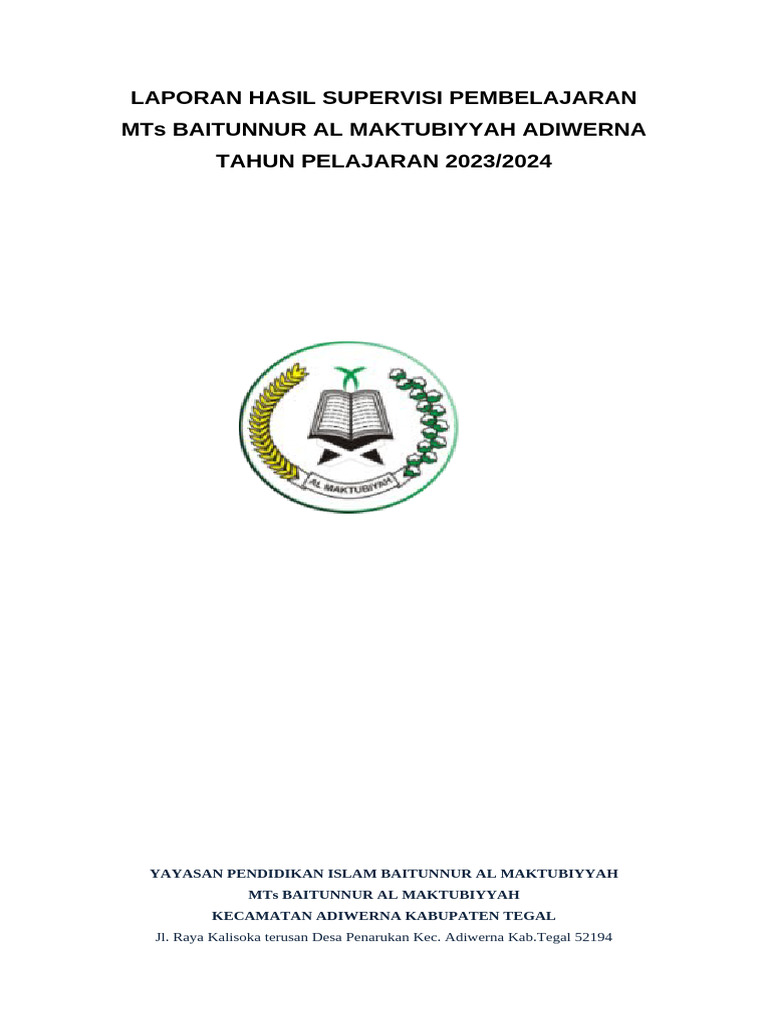 Laporan Hasil Supervisi Pembelajaran | PDF