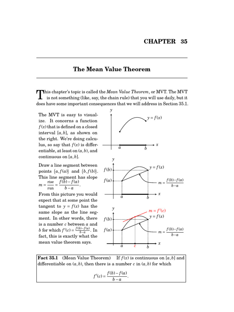 A Note On Lagrange's Mean Value Theorem | PDF | Function (Mathematics) | Derivative