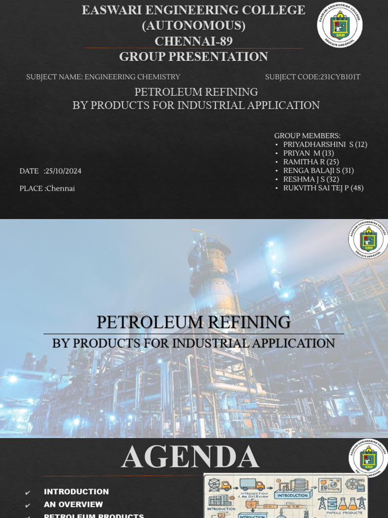 Petroleum Refining Byproducts Overview | PDF | Oil Refinery | Petroleum