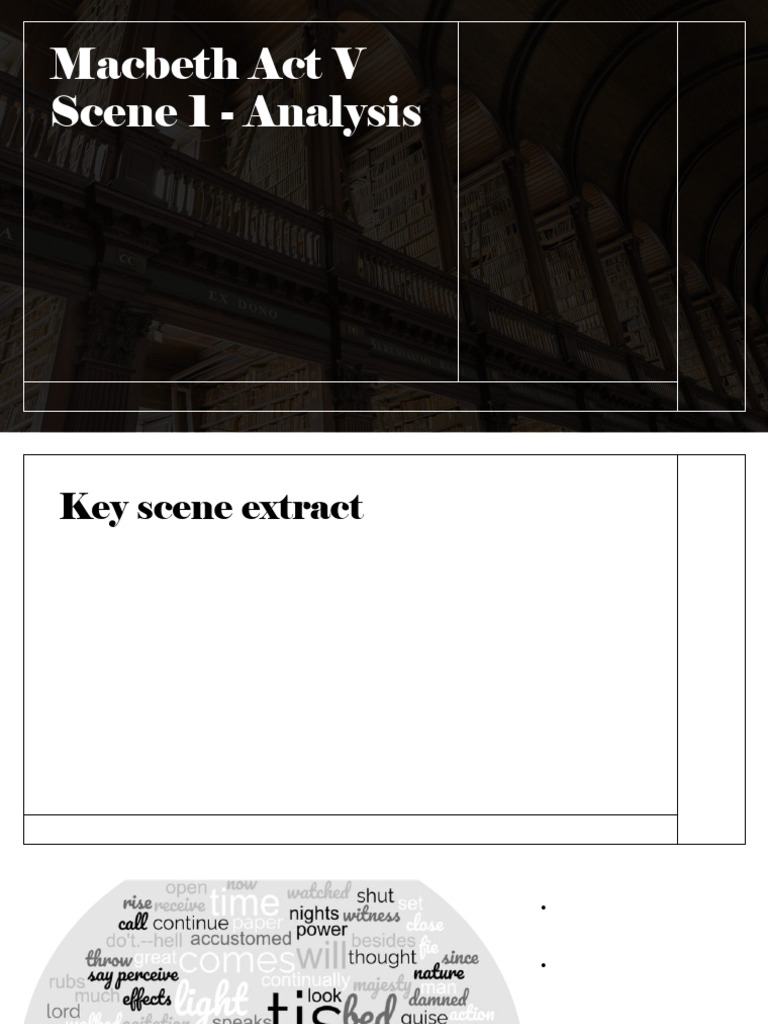 Macbeth Act V Scene 1 Analysis | PDF | Macbeth