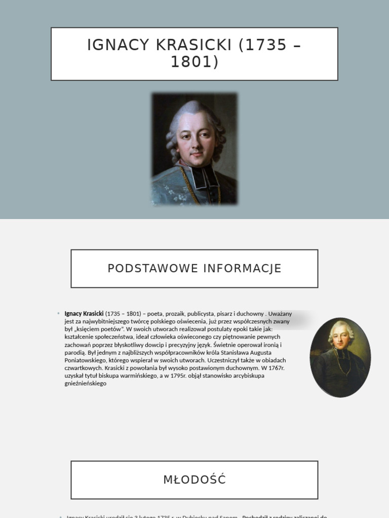 Ignacy Krasicki - Prezentacja | PDF