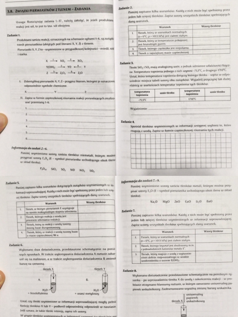 Tlenki Zadania | PDF