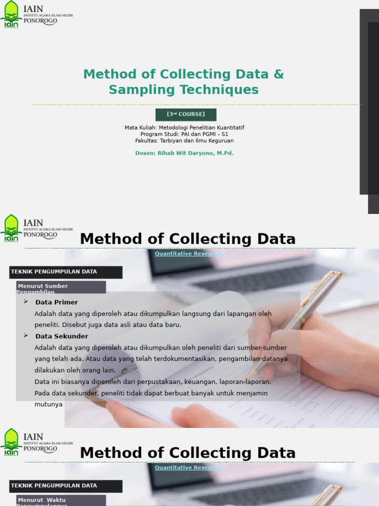 (CHAP.3) Method of Collecting Data & Sampling Techniques | PDF