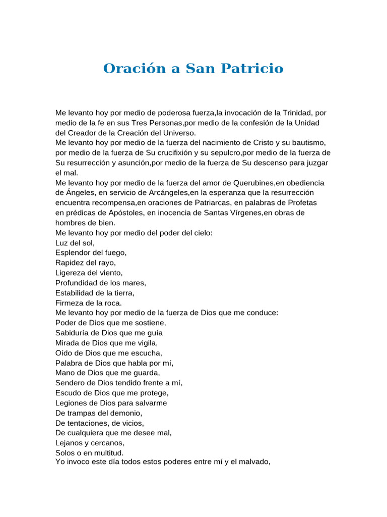 Oración A San Patricio | PDF | Cristo (título) | Dios
