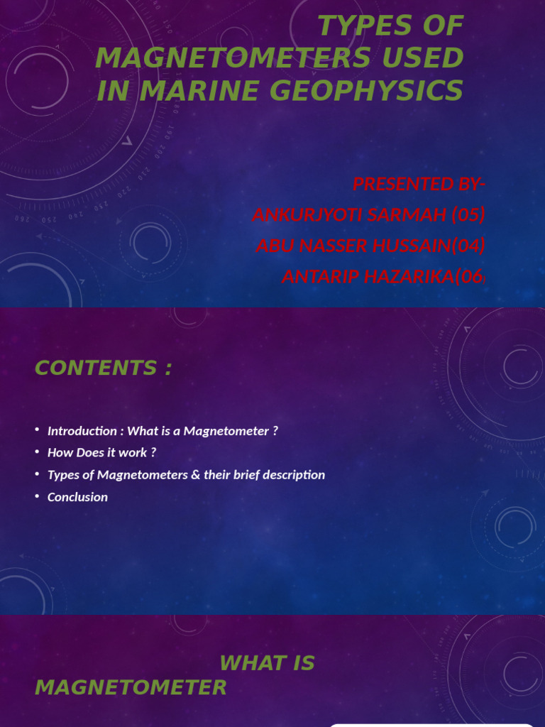 Types of Magnetometers Used in Marine Geophysics | PDF | Magnetometer ...