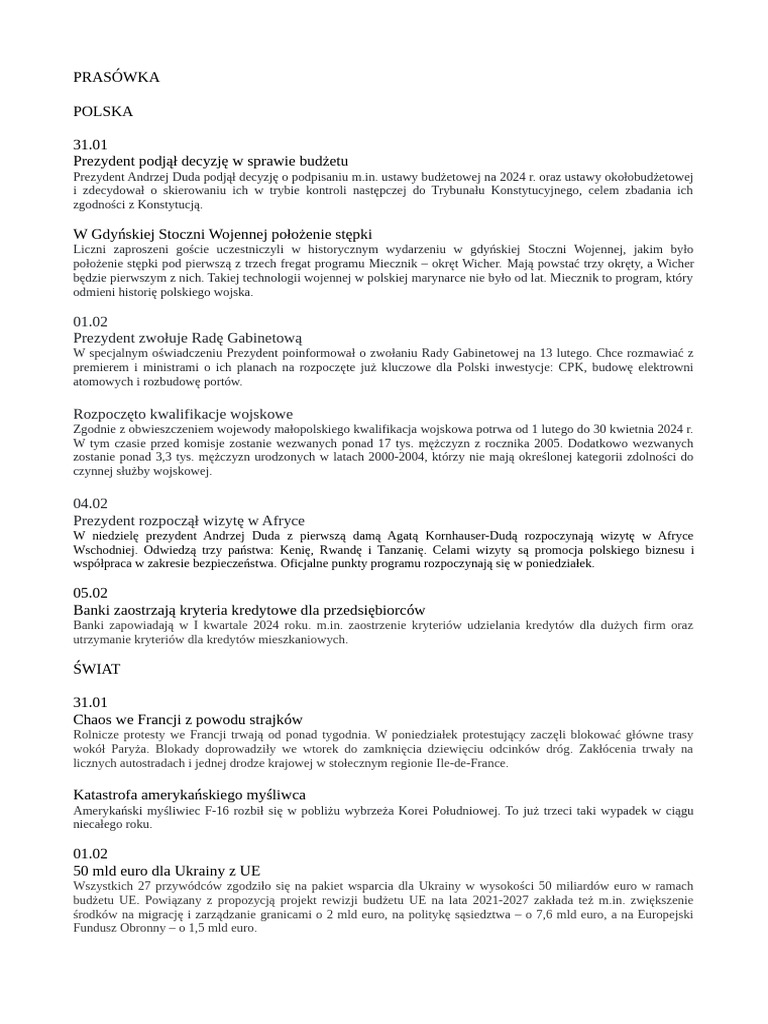 Prasówka 06.02 | PDF