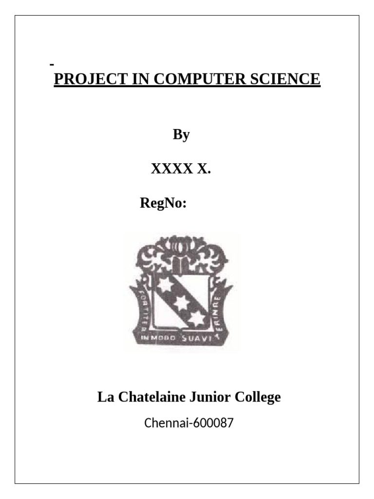 Class 12 Computer Science Sample Project | PDF | Computer Science | Computing
