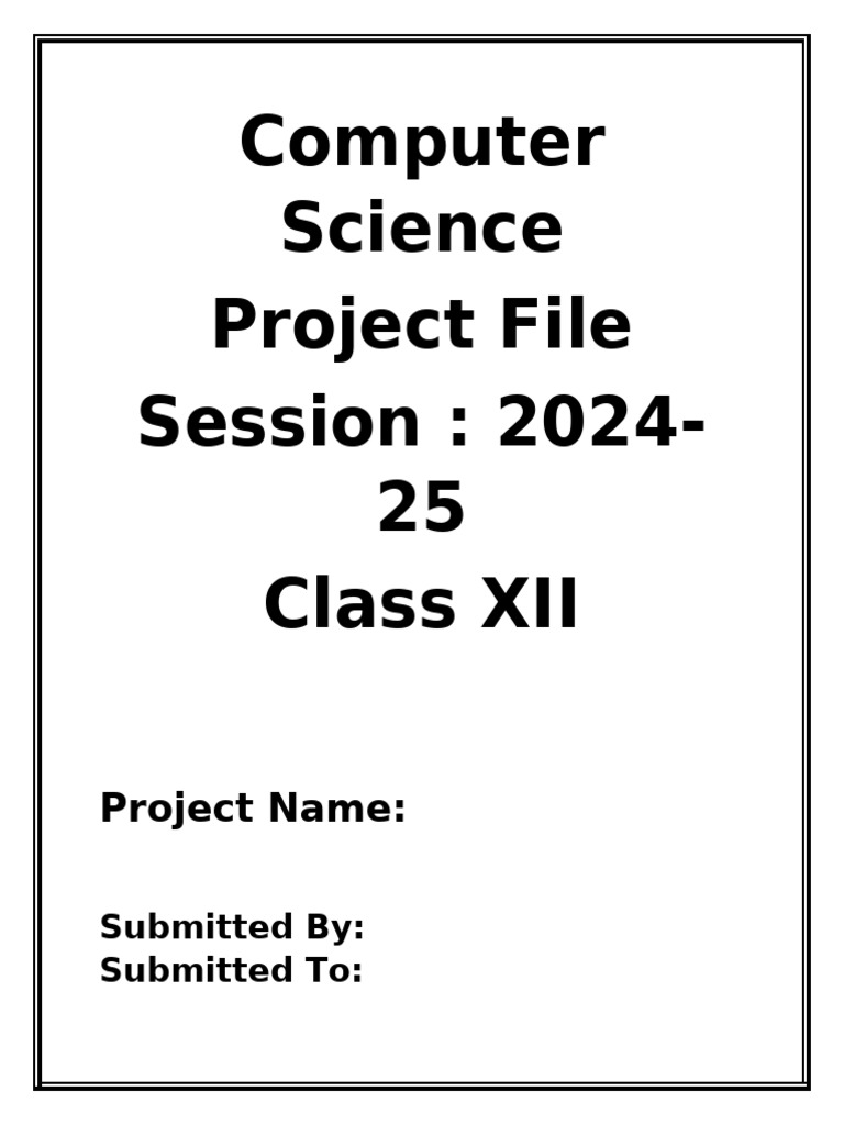 Computer ScienceProject File | PDF