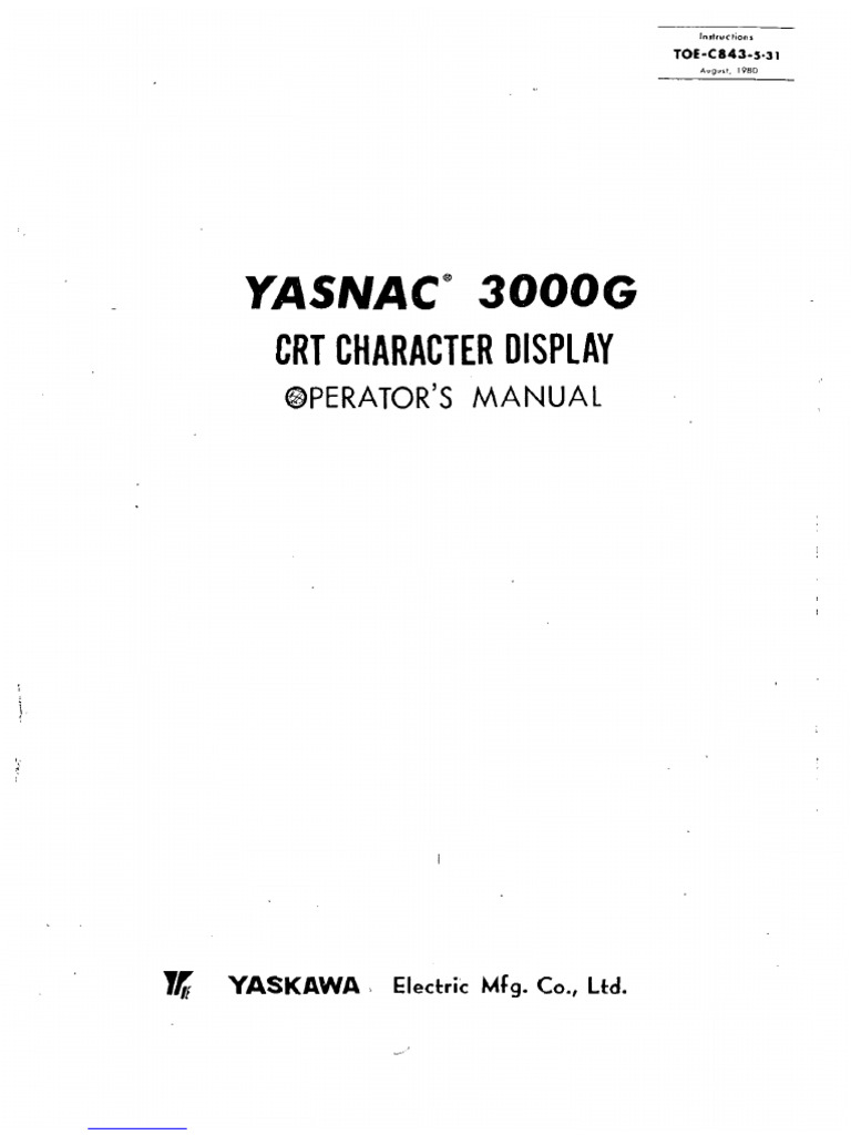 Yasnac 3000g 2 | PDF | Parameter (Computer Programming) | Manufactured Goods