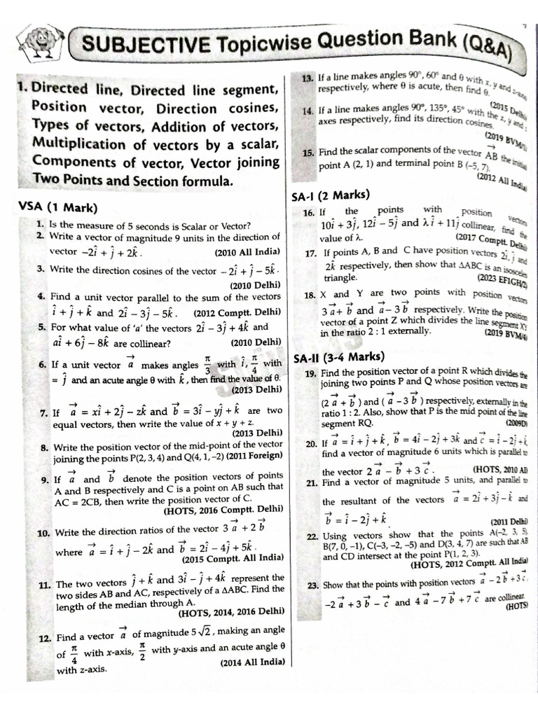 Vector Algebra | PDF