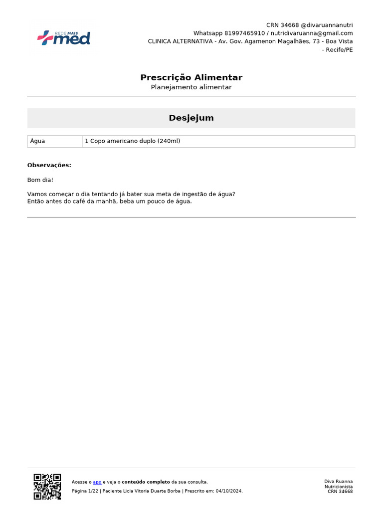 Plano Alimentar - Licia Vitoria Duarte Borba | PDF | Pães | Queijo