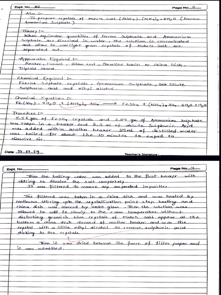 Crystallization of Mahc's Salt Experiment | PDF