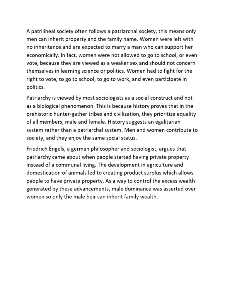 PATRIARCHY | PDF | Politics | Social Science