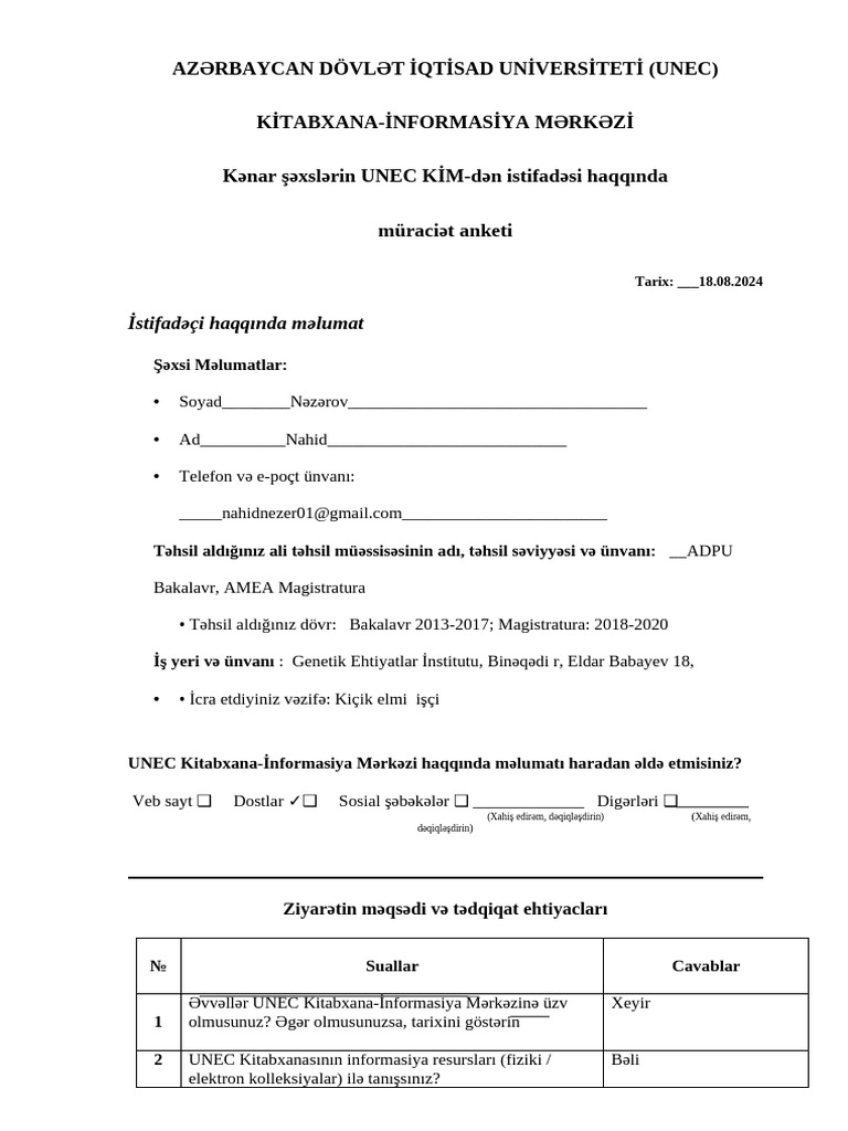 Anket Formasi | PDF
