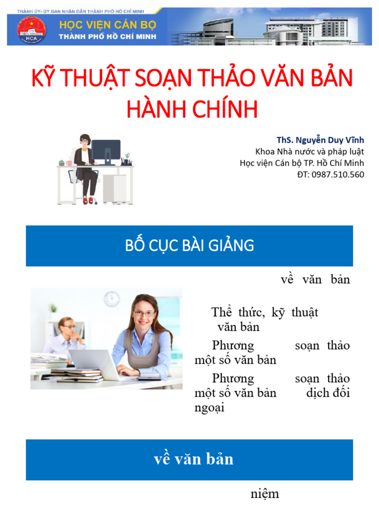 KỸ THUẬT SOẠN THẢO VĂN BẢN HÀNH CHÍNH - TRUNG TÂM QUẢN LÝ KTX | PDF