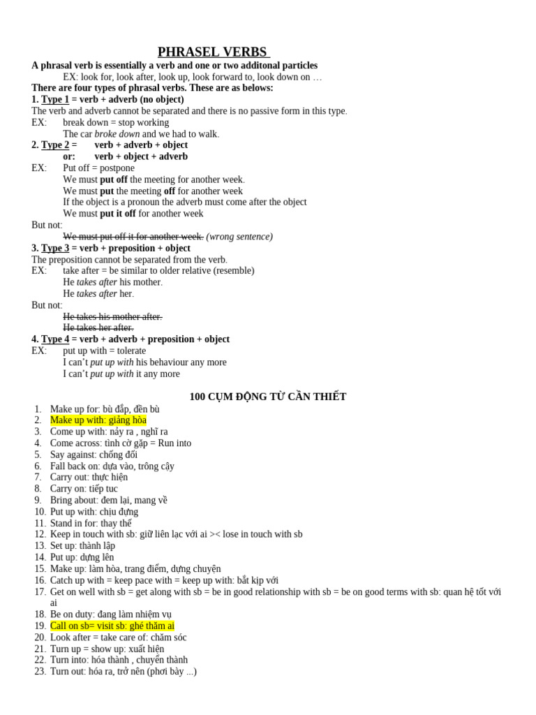 PHRASEL VERBS | PDF | Linguistics | Language Mechanics