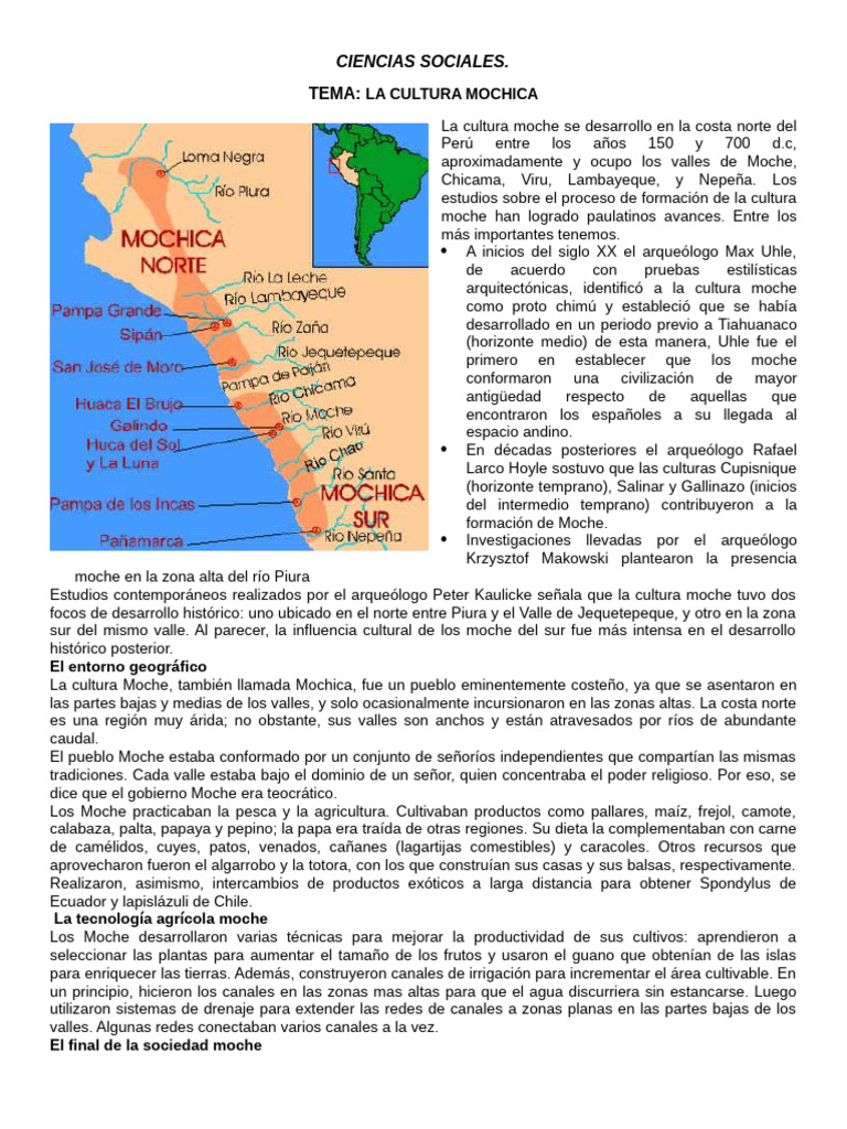 Mapa y Metalurgia de la Cultura Mochica | PDF