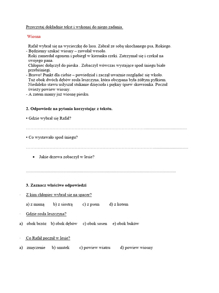 Praca Z Tekstem Rozwijanie Komunikacji | PDF