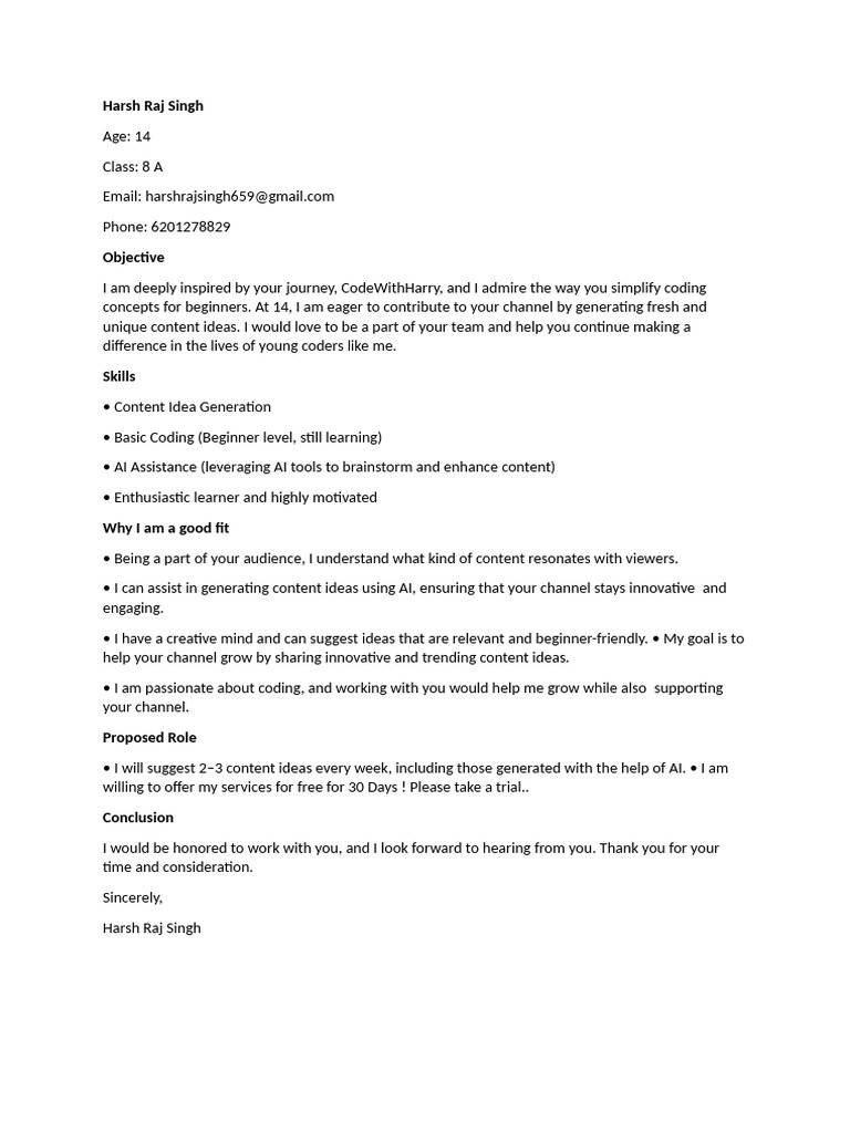 Harsh Raj Singh | PDF | Career & Growth | Business
