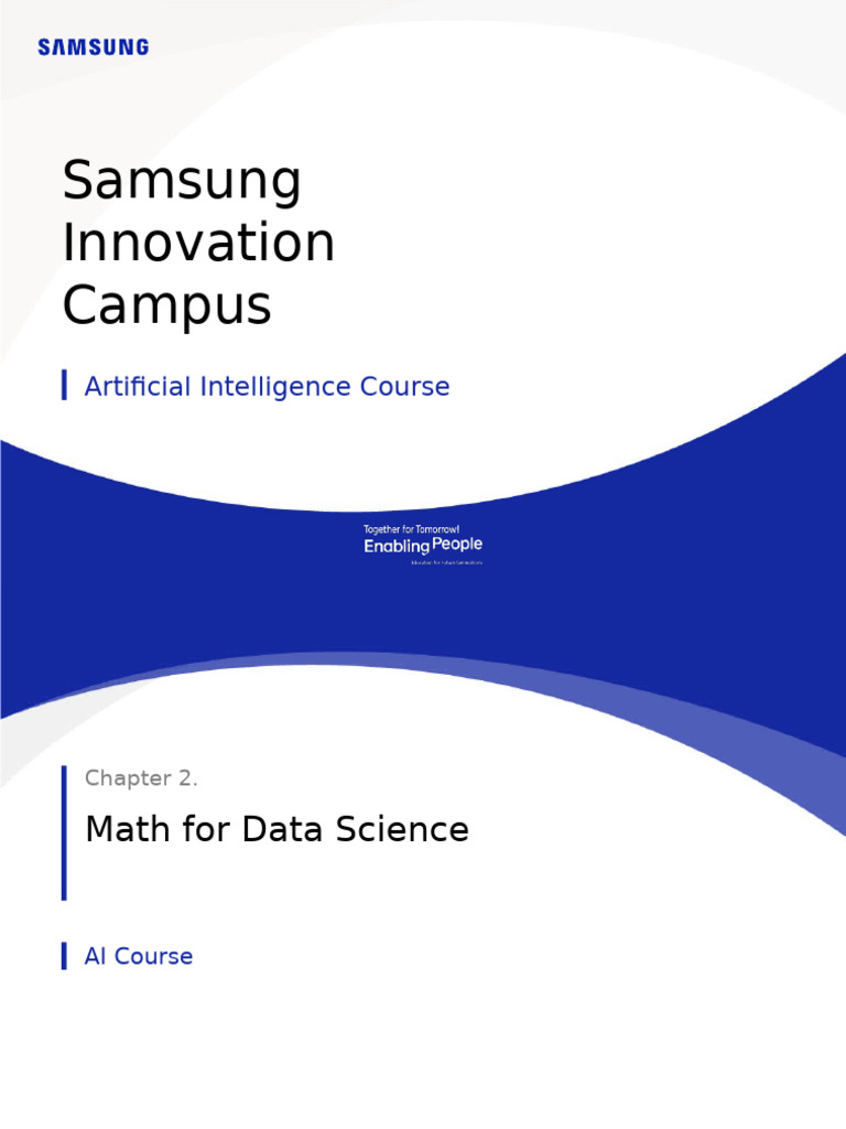 SIC - AI - Chapter 2. Math For Data Science - Rev2.0 (Autosaved) | PDF | Equations | Variable ...