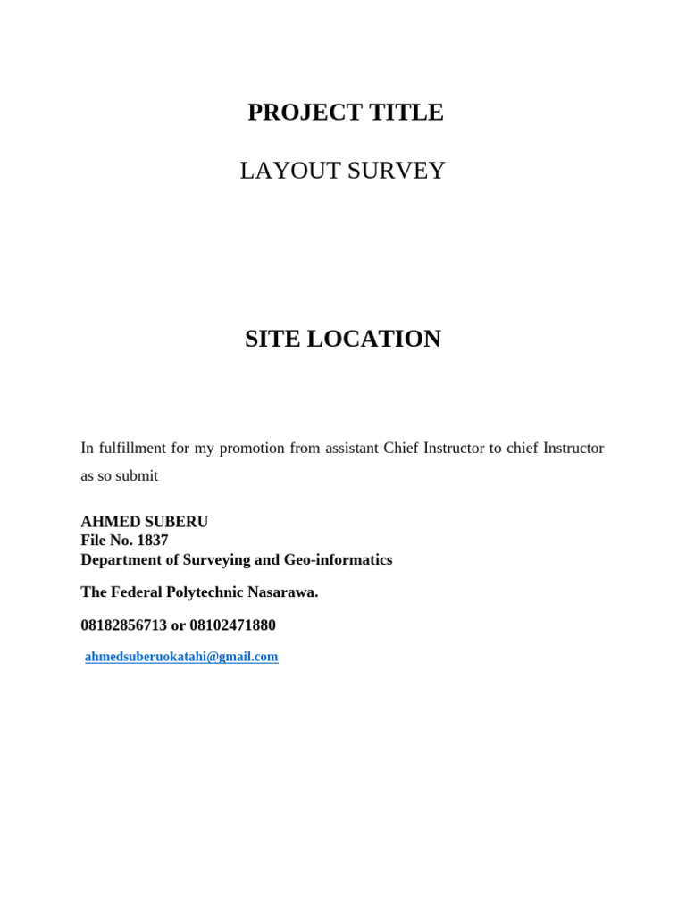 Report (Cadastral Layout Survey) | PDF | Surveying | Geographic ...