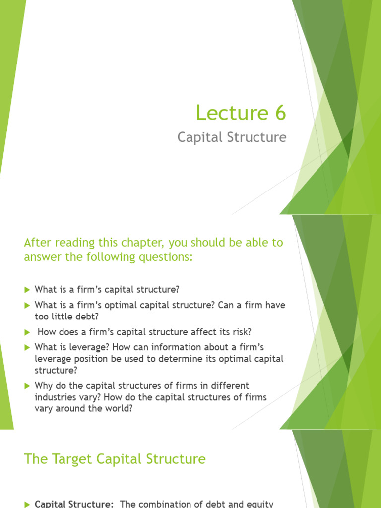 FNB 1207 Lecture 9 FM (CH-12) 14th Batch | PDF | Capital Structure ...