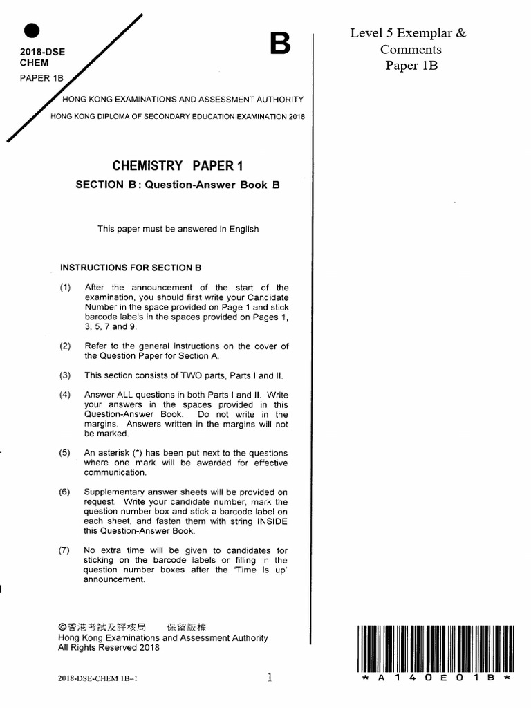 2018 Dse Chemistry Pdf