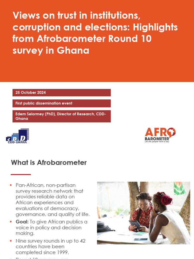 Afrobarometer Round 10 October 2024 Trust Corruption Elections | PDF | Survey Methodology ...