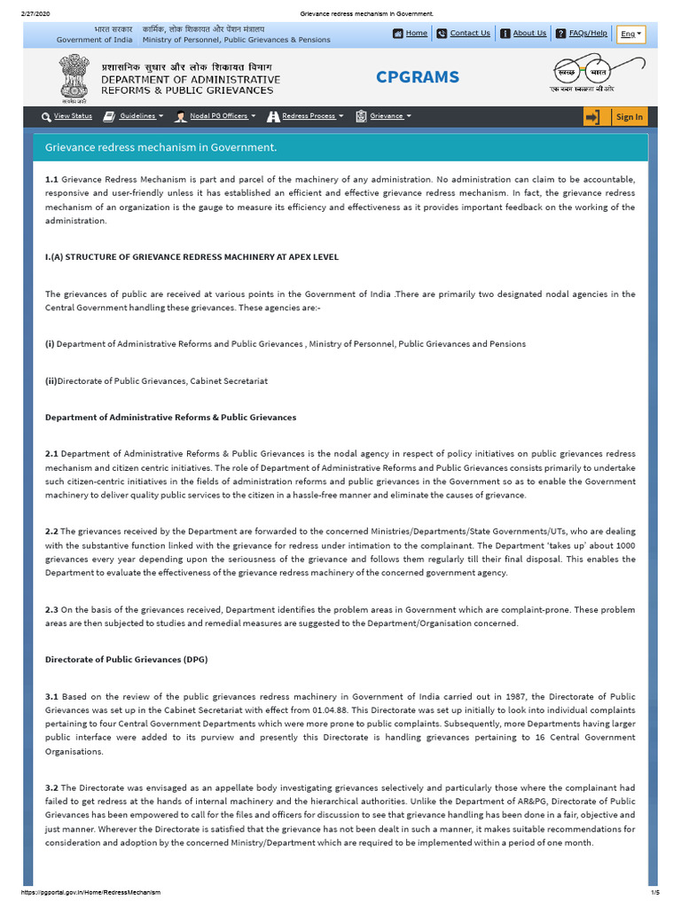 9292 - Grievance Redress Mechanism | PDF | Governance | Government