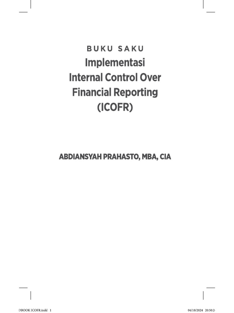 Buku Saku Implementasi Internal Control Over Financial Reporting (ICOFR ...