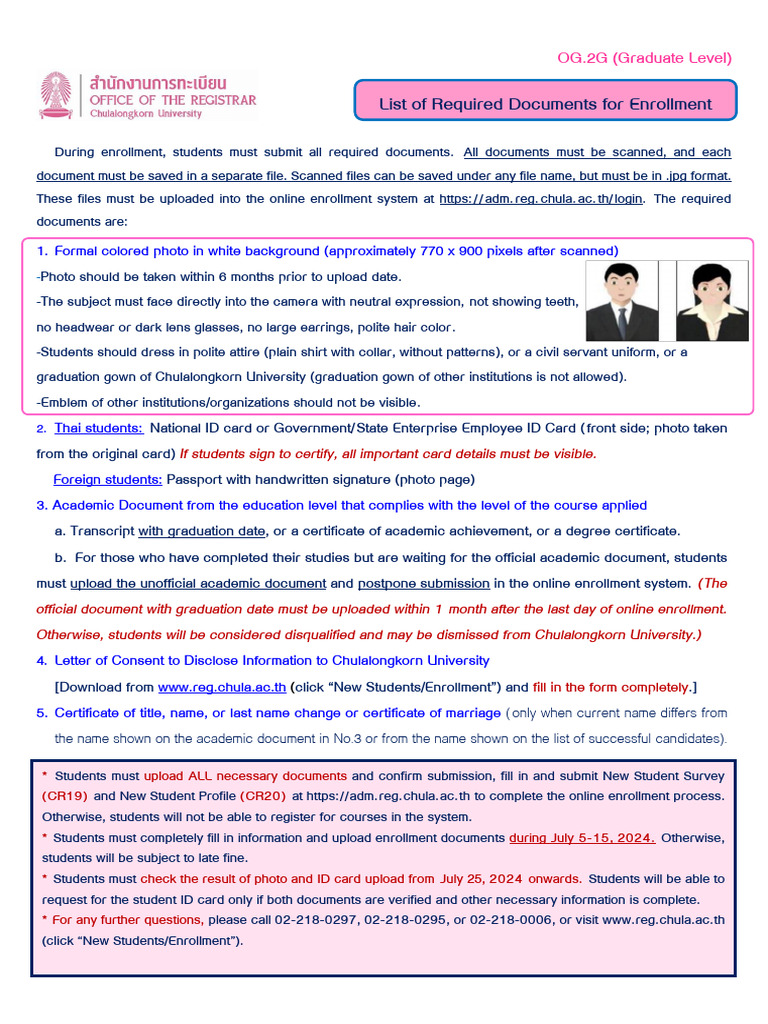 List of Required Document_Sem 1_67_Grad_ENG | PDF | Identity Document