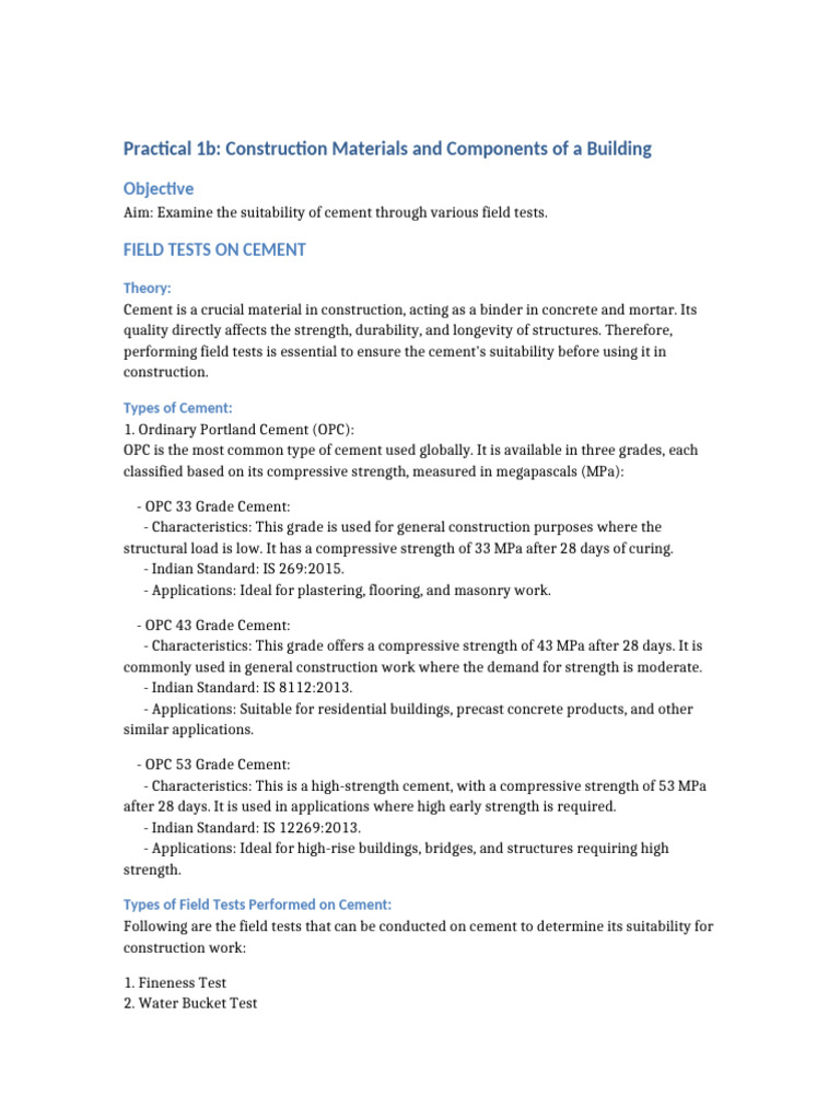 Exp 1 B | PDF | Concrete | Composite Material