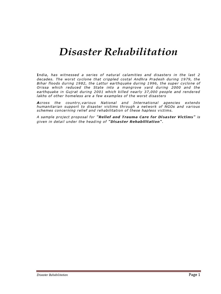 5.disaster Rehabilitation | PDF | Emergency Management | Flood