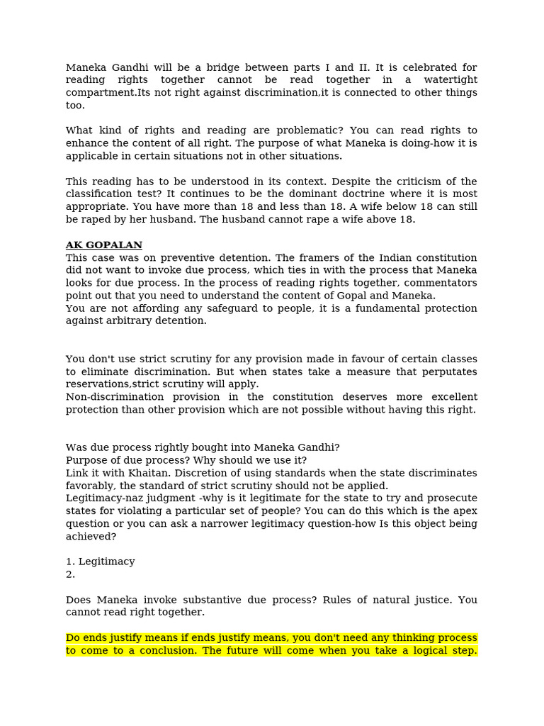 Consti Post Mid Sem Vasanthi | PDF | Privacy | Dignity