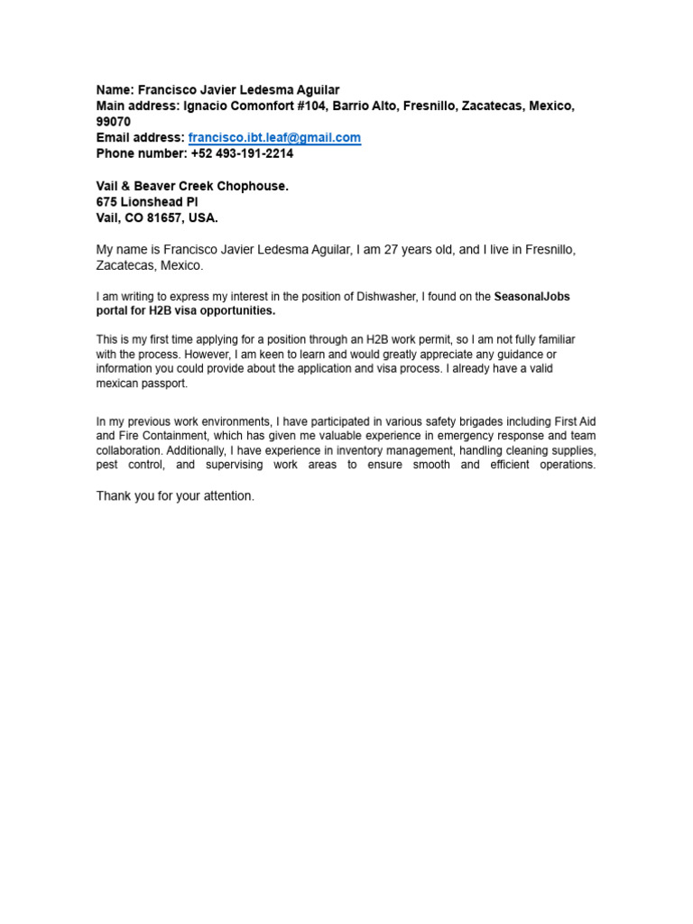 Dishwasher Jor Order Vail & Beaver Creek Chophouse | PDF