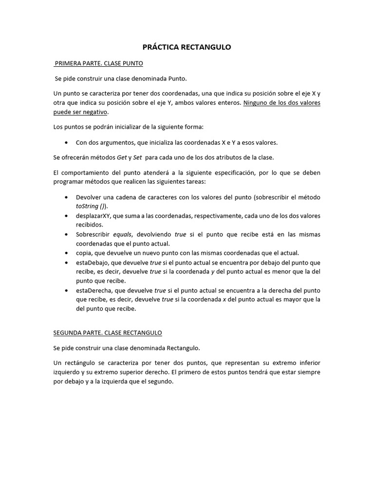 Clases Punto y Rectángulo en Java | PDF | Java (lenguaje de ...