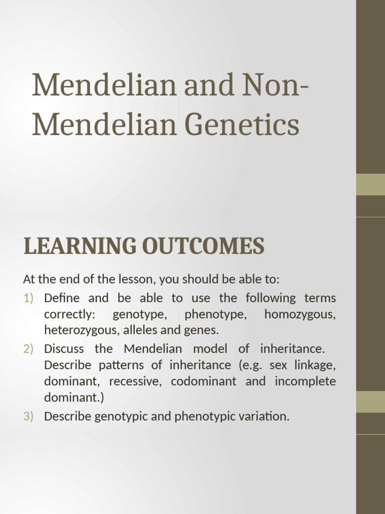 Mendelian And Non Mendelian Genetics Pdf Genotype Dominance Genetics