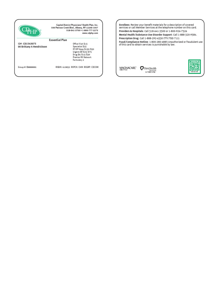 CDPHP Essential Plan Benefits Overview | PDF | Clinical Medicine | Medicine