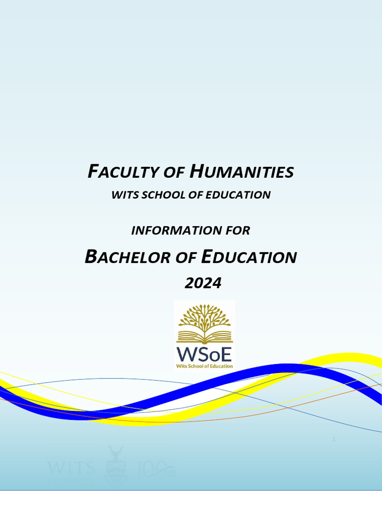 Wits B.Ed Program Information 2024 | PDF | Teachers | Literacy
